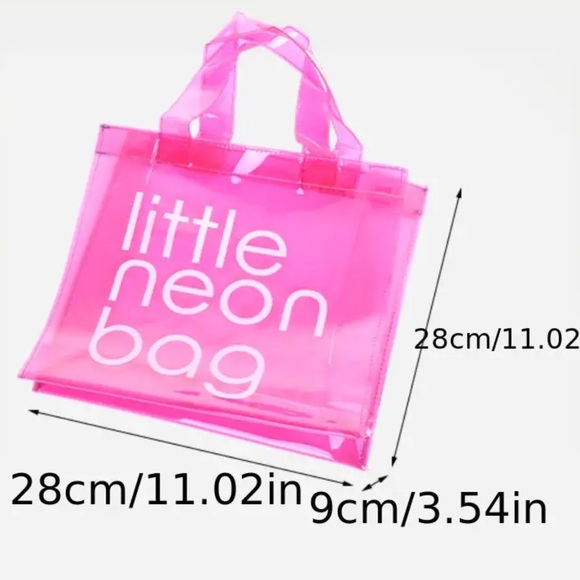Bags | Super Cute Little Neon Bag Hot Pink Shopper Travel Lunch ...